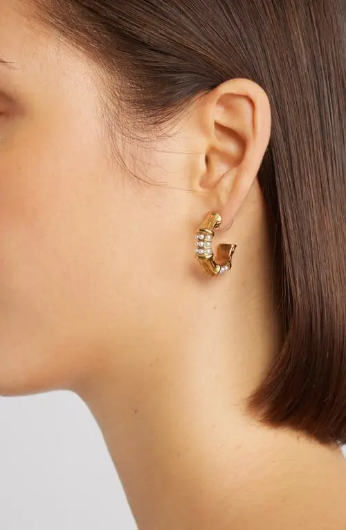 KENNETH JAY LANE Freshwater Pearl Hoop Earrings