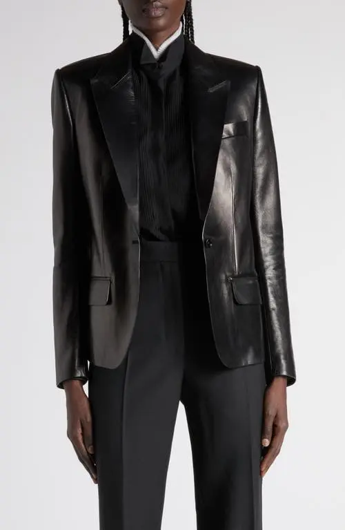 TOM FORD Single Breasted Leather Blazer
