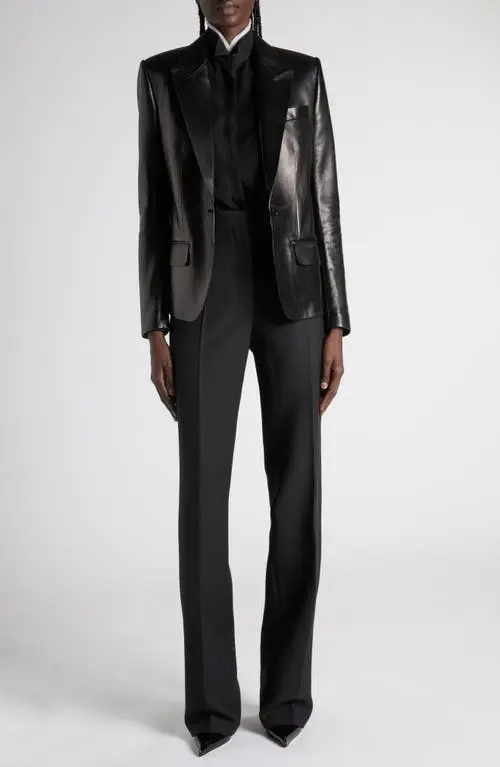 TOM FORD Single Breasted Leather Blazer