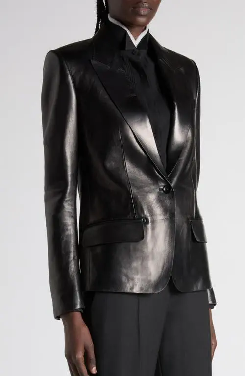 TOM FORD Single Breasted Leather Blazer