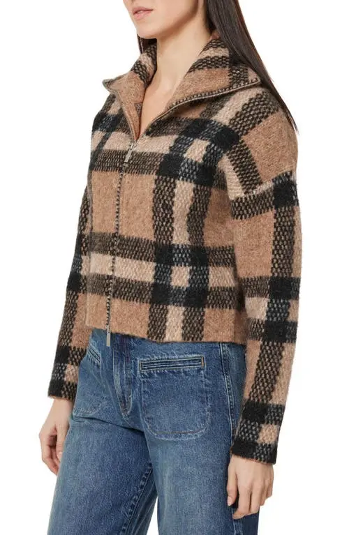 Habitual Plaid Zip-up Jacket