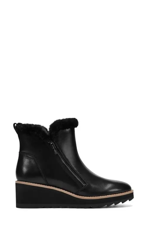 Easy Spirit Faux Fur Lined Wedge Bootie - Black