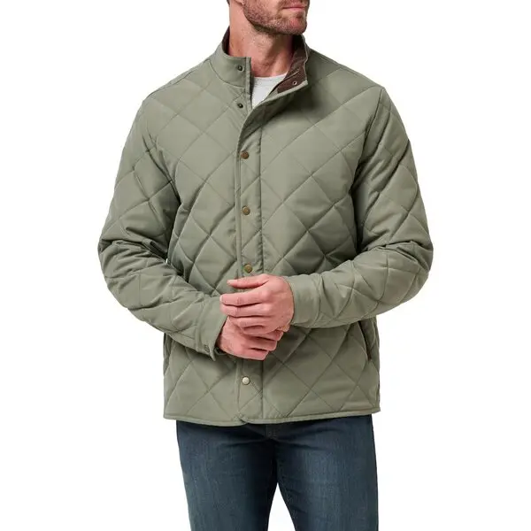 Travis Mathew Highlander Quilted Twill Jacket - Dark Olive