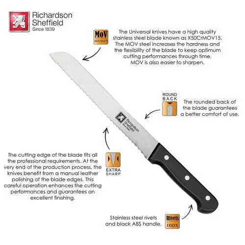 RICHARDSON SHEFFIELD Universal 8.5-inch Bread Knife