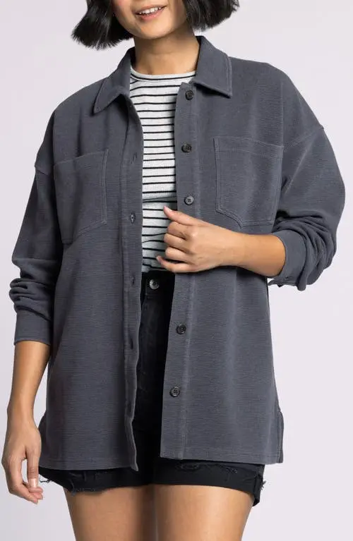 THREAD & SUPPLY Cotton-blend Oversized Shirt Jacket - Warm Charcoal