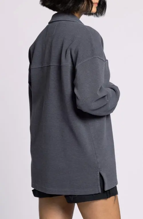 THREAD & SUPPLY Cotton-blend Oversized Shirt Jacket - Warm Charcoal