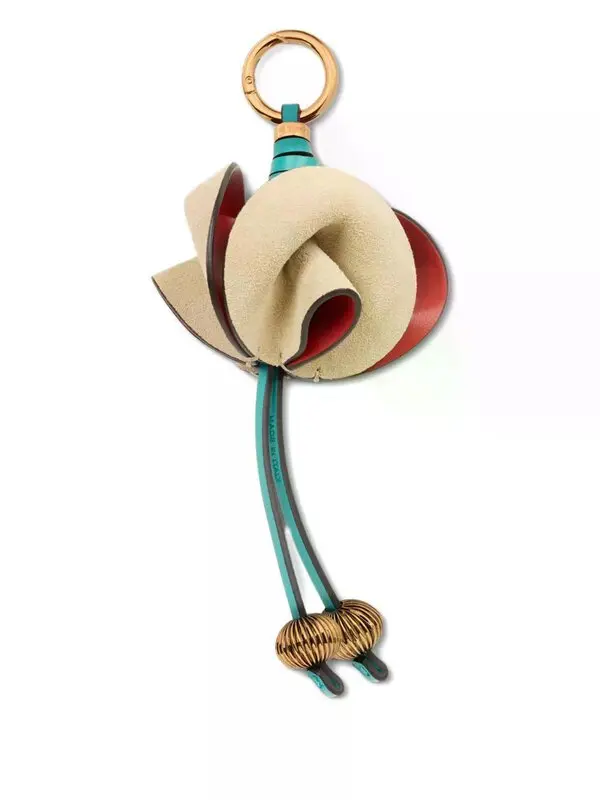 Etro Leather Flower Keyring - Red