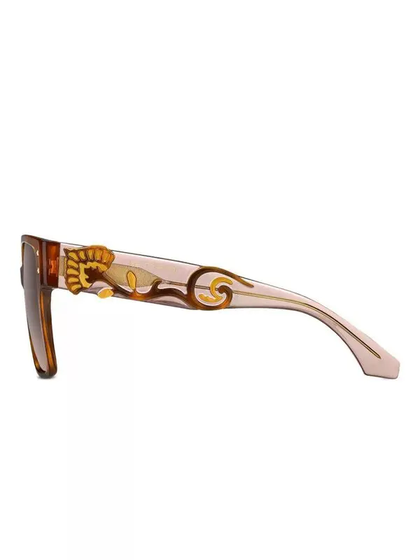 Etro Blossom-embellished Square Sunglasses - Brown