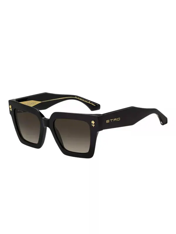 Etro Rose-embellished Square Sunglasses - Black