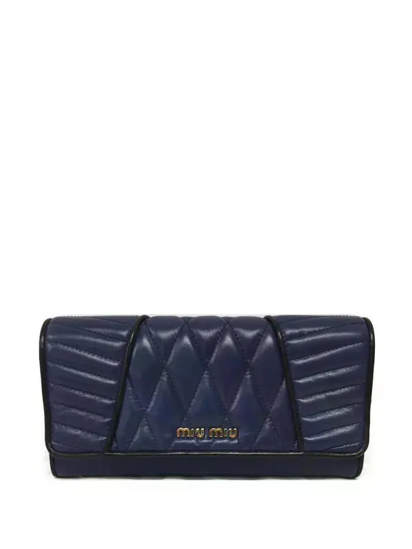 Miu Miu Quilted Leather Wallet - Blue
