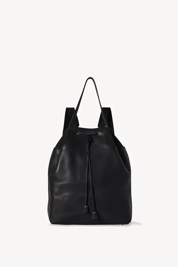 The Row Leather Backpack Black Editorialist