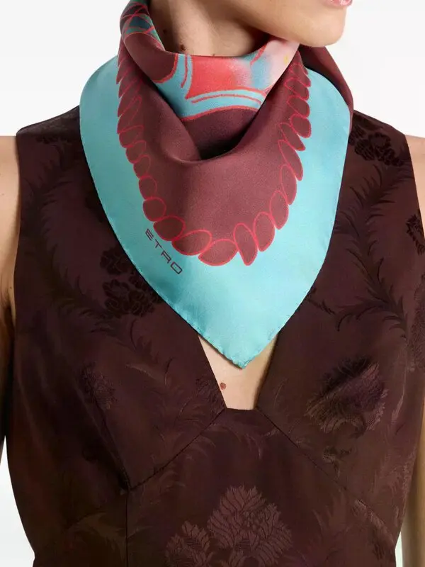 Etro Placed-motif Silk Scarf