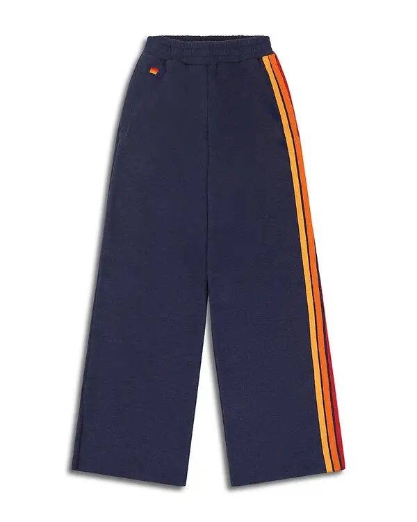Aviator Nation Side Stripe Wide Leg Pants - Navy