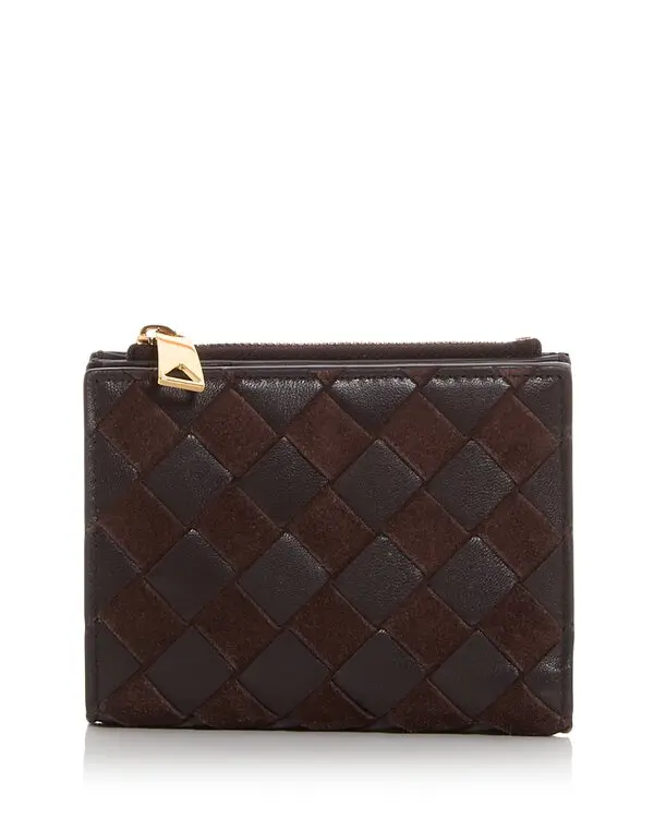 Bottega Veneta Intrecciato Leather & Suede Bifold Wallet - Fondant/gold