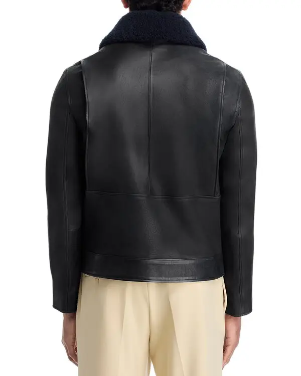 Paul Smith Shearling Collar Leather Jacket