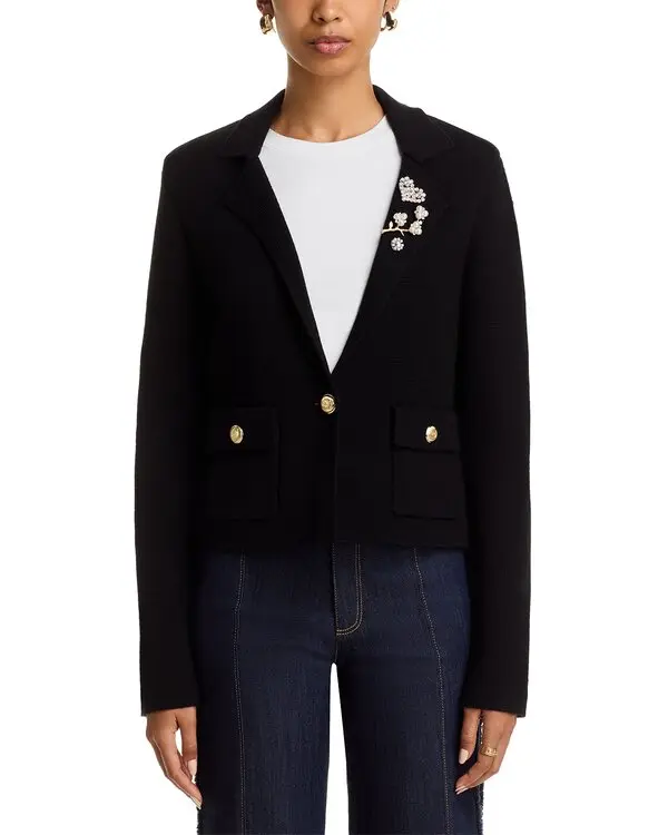 Cinq À Sept Laynee Cropped Knit Blazer
