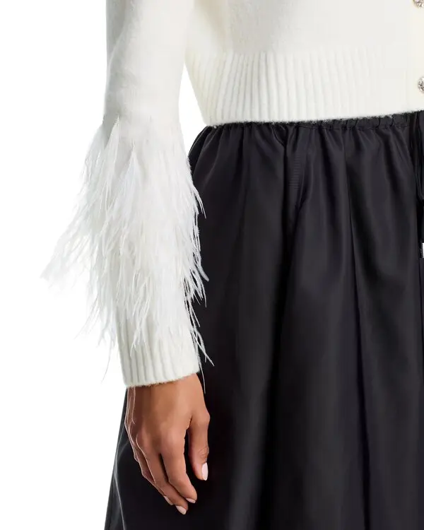Cinq À Sept Bria Feather Trim Cardigan