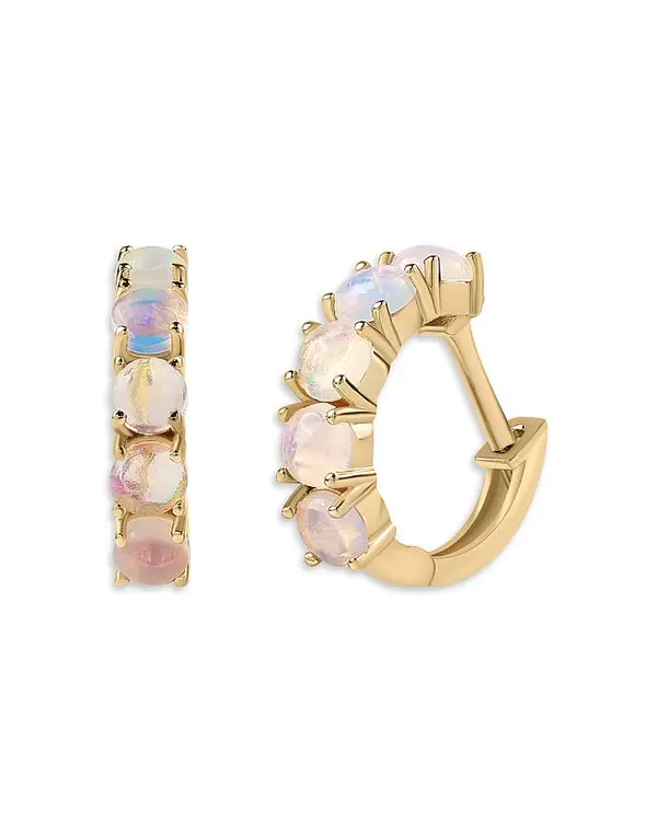 MOON & MEADOW 14k Yellow Opal Hoop Earrings - Gold