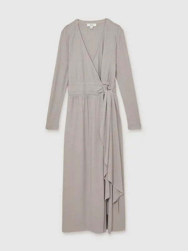 grey jersey wrap dress Reiss dress in green