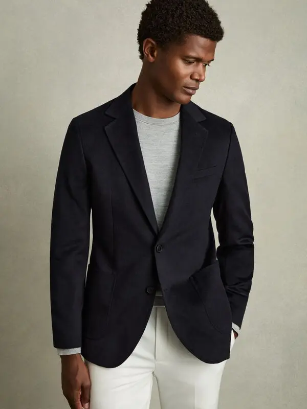 REISS Patch Single-breasted Blazer With Gilet Insert Tailored-fit