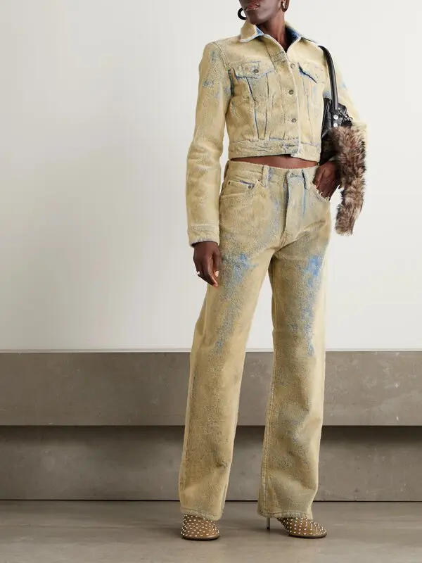 Acne Studios Flocked Denim Slim Fit Jacket - Multi