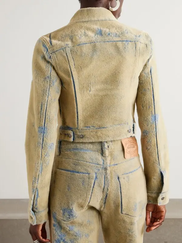Acne Studios Flocked Denim Slim Fit Jacket - Multi