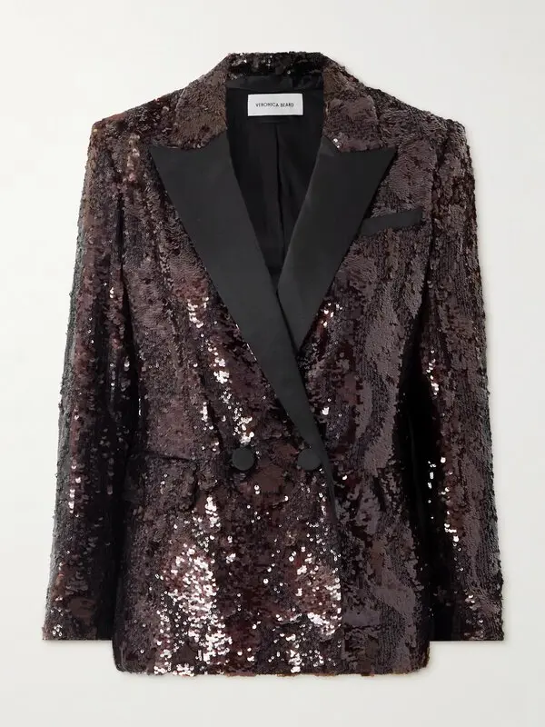 Veronica Beard Sevyn Sequined Satin Jacket