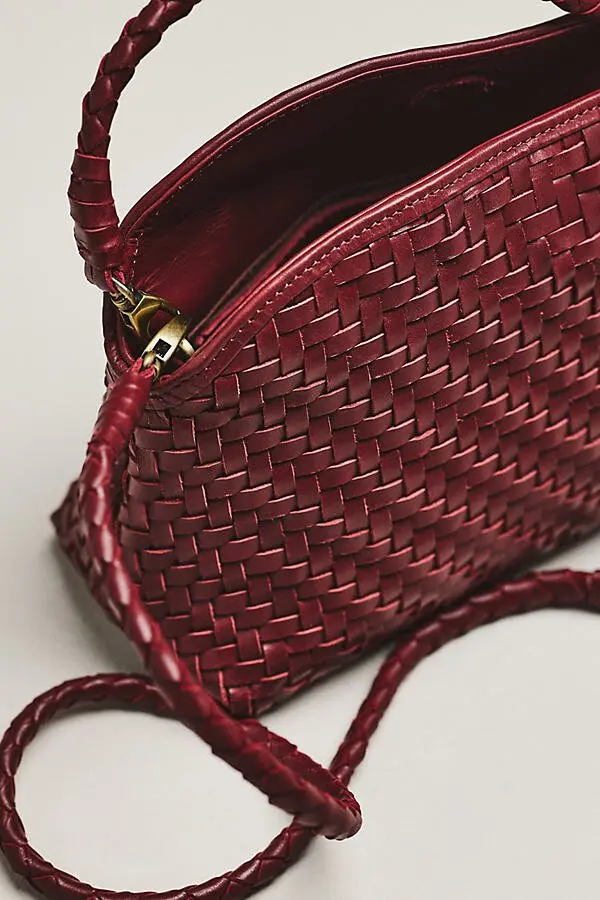 BEMBIEN Mi Cheri Woven Leather Shoulder Bag - Wine