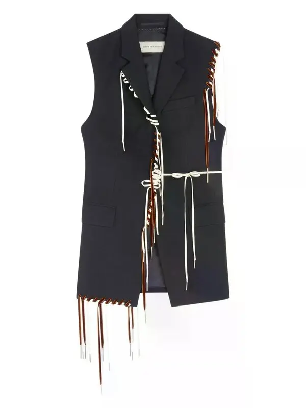 Dries Van Noten Sleeveless Wool Blazer - Blue