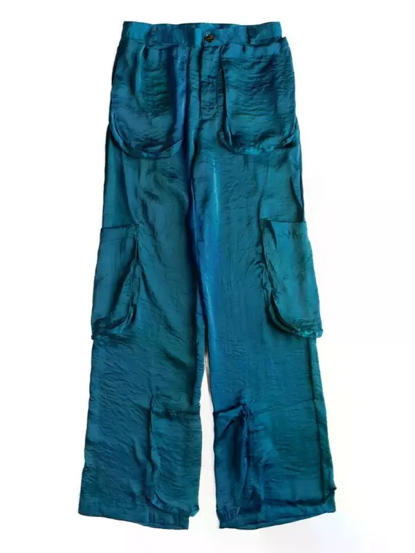 EDWARD CUMING Wide-leg Cargo Trousers - Blue