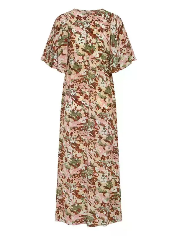 MARINELLA PICCINNO Lucia Printed Silk Dress - Brown