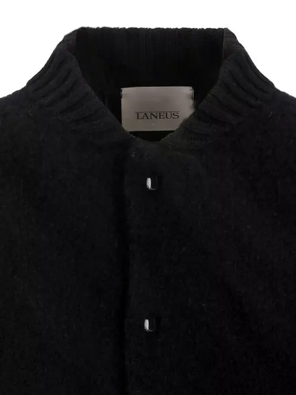 LANEUS Boucle Buttoned-up Bomber Jacket - Black