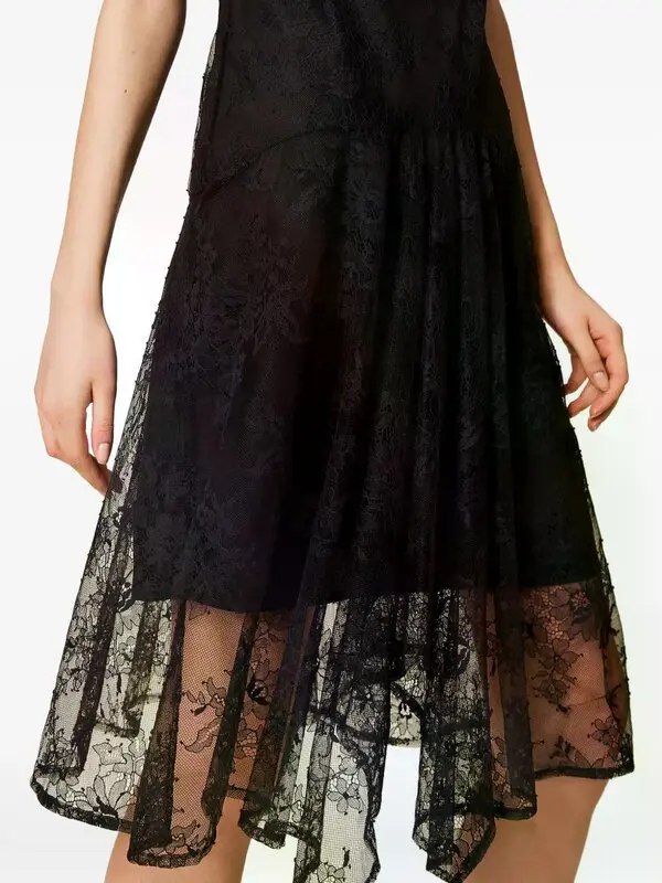 TWINSET Lace Overlay Midi Dress