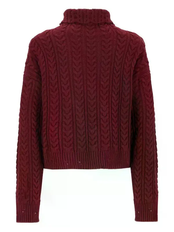 LANEUS Cable-knit Turtleneck Sweater
