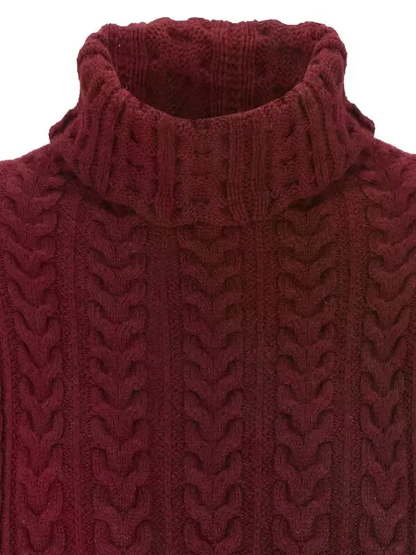 LANEUS Cable-knit Turtleneck Sweater