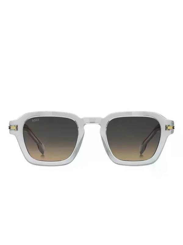 BOSS Sunglasses With Gold-tone Detailing - Grey