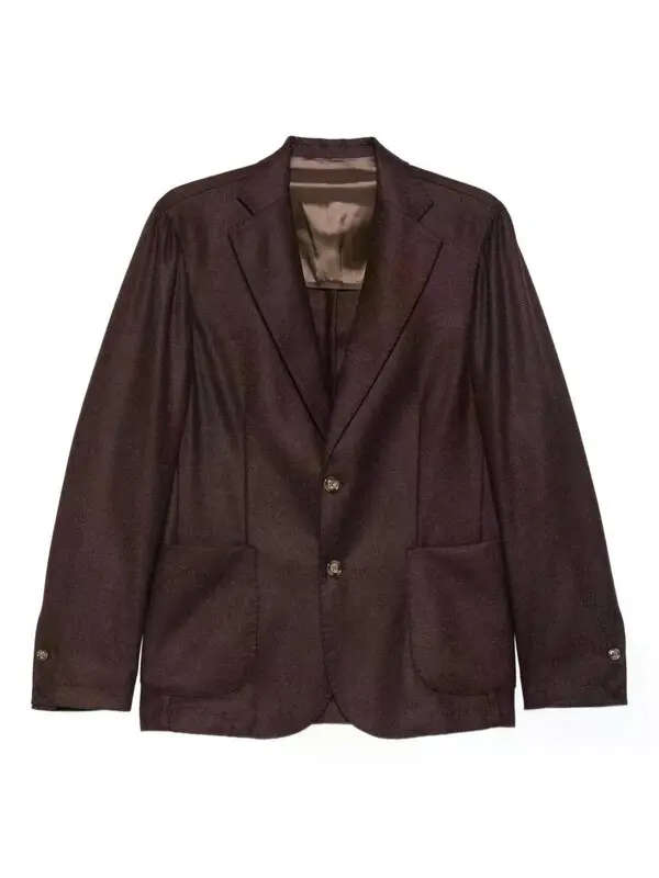 BARBA NAPOLI Patch-pocket Button-front Blazer - Brown
