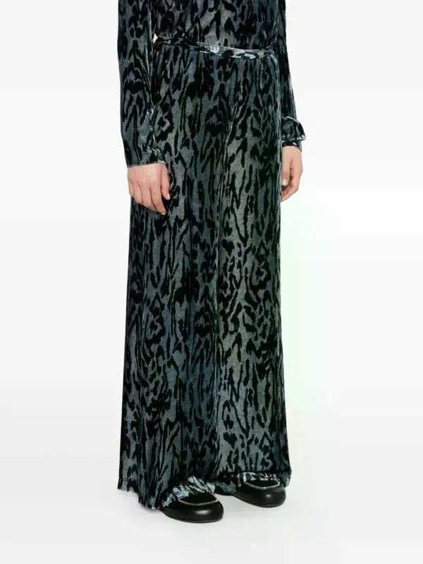 FORTE_FORTE Animal-print Trousers - Blue