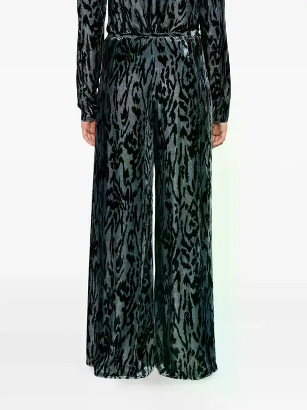 FORTE_FORTE Animal-print Trousers - Blue