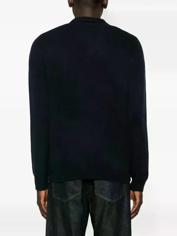 Soft Goat Cashmere Polo Sweater - Blue