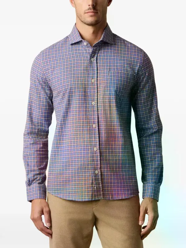 Brooks Brothers Checked Spread-collar Cotton Shirt