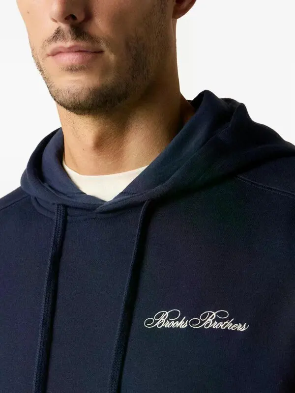 Brooks Brothers Embroidered-logo Cotton Hoodie