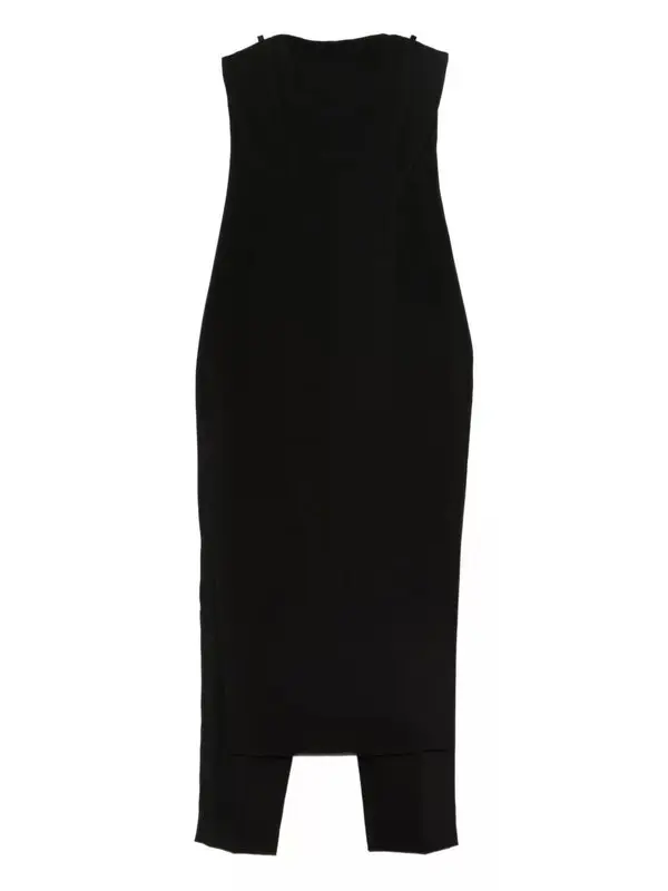 Pinko Strapless Jumpsuit With Split Hem - Black