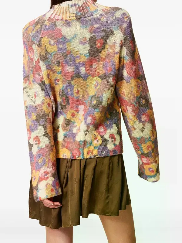 TWINSET Floral-print Mock-neck Sweater