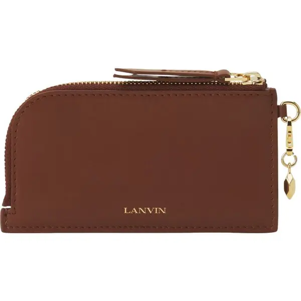LANVIN Catch Leather Cardholder - Chestnuts