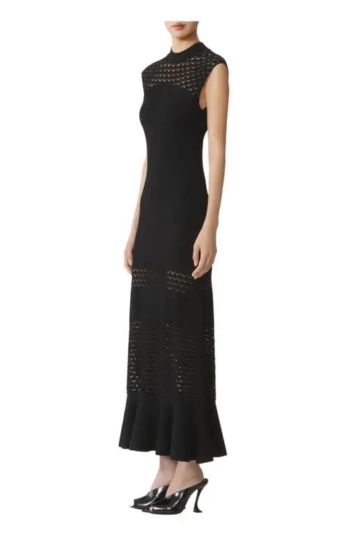 LANVIN Lace Detail Viscose Dress - Black