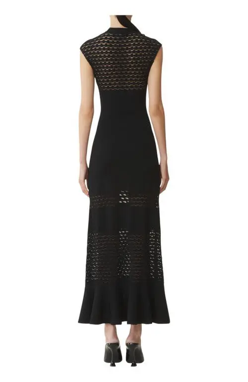LANVIN Lace Detail Viscose Dress - Black