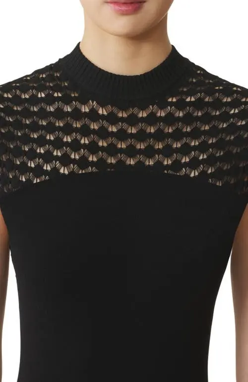 LANVIN Lace Detail Viscose Dress - Black