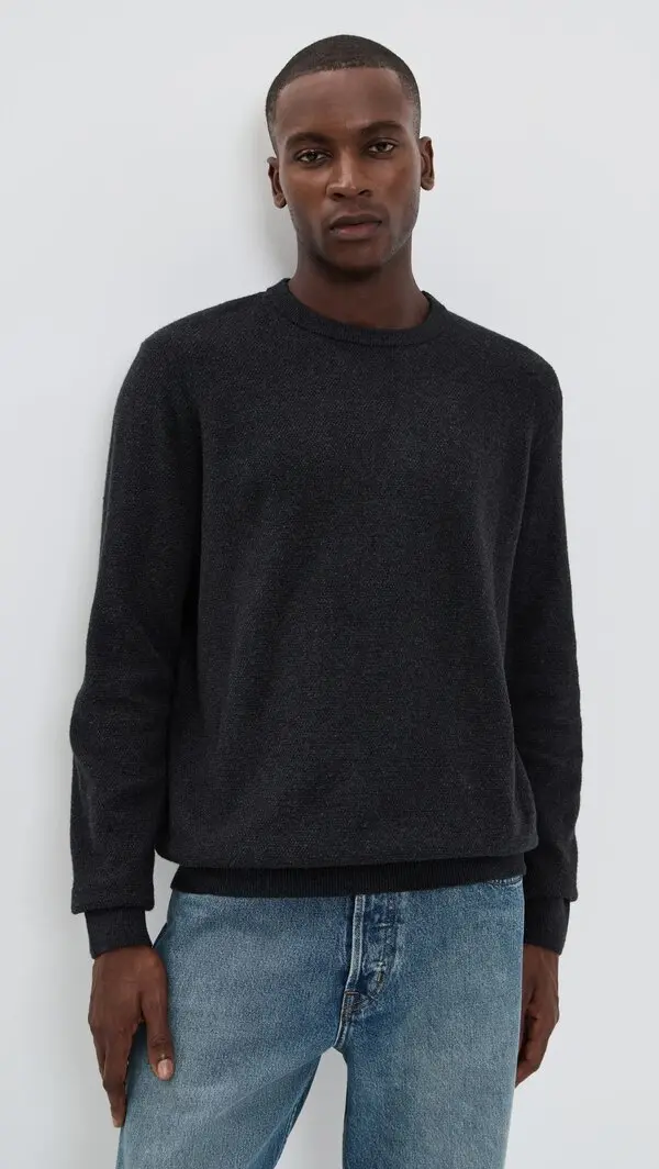 Faherty Brand Jackson Crew Sweater - Wolf Black Heather