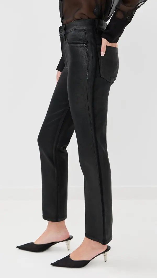 FRAME Le Sleek Straight Coated Jeans